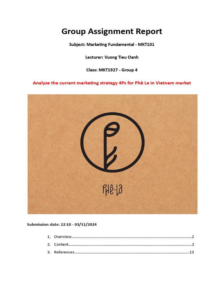 Group Assignment Report - MKT101 - MKT1927 Group 4 | PDF | Strategic Management | Market (Economics)