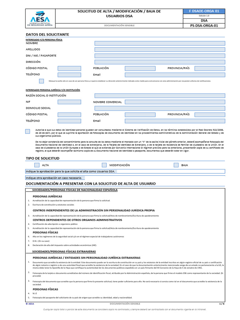 Alta y Modificación de Usuarios DSA | PDF
