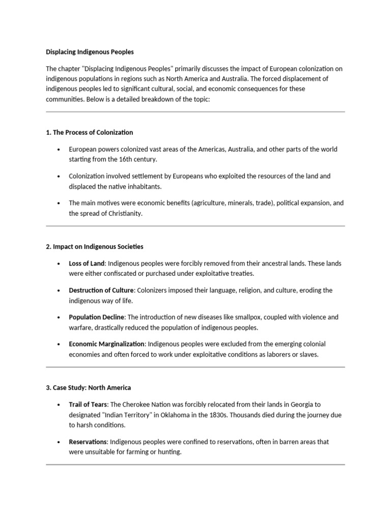 Impact of Colonization on Indigenous Peoples | PDF | Indigenous Peoples ...