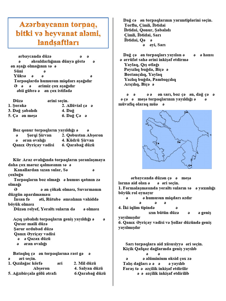 39) Az. torpaq, bitki və heyvanat aləmi, landşaftları | PDF