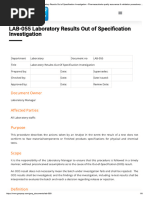 SOP For Out of Specification (OOS) For Pharmaceutical Results ...