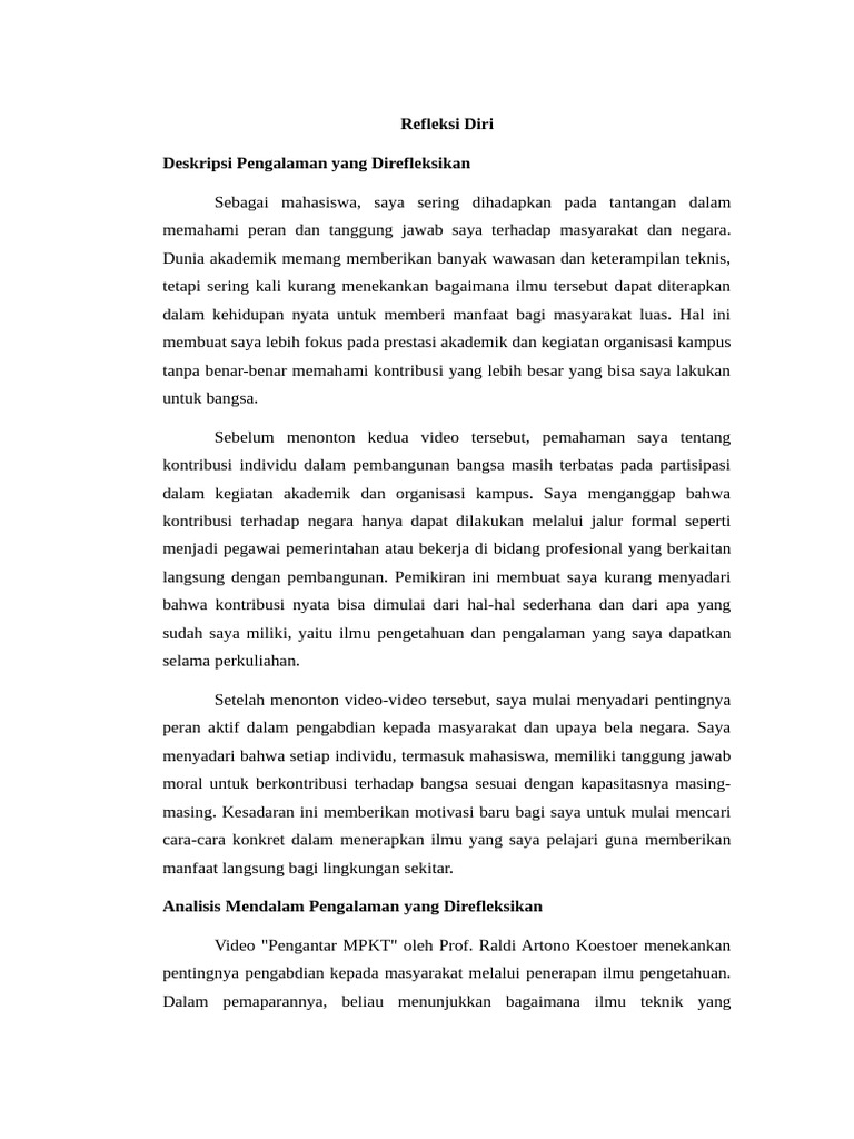 Refleksi Diri | PDF