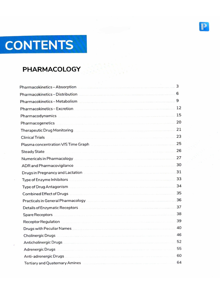Prepladder Pharmacology 40 PG Notes | PDF