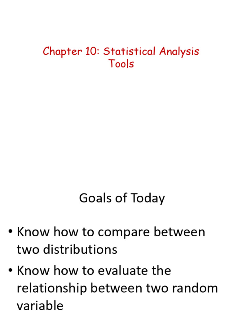 Chapter 12 Statistical Analysis Tools | PDF | Probability Distribution ...