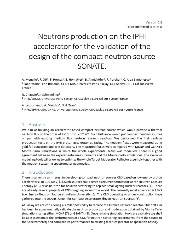 Neutrons Production On The IPHI Accelerator For The Validation of ...