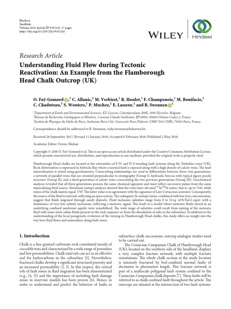 Fluid Flow in Tectonic Reactivation | PDF | Sandstone | Fault (Geology)