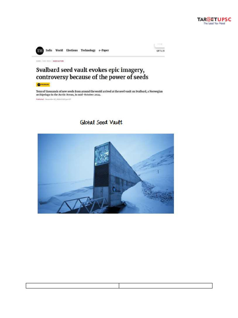 Env CA Lecture Seed Vault | PDF | Agriculture