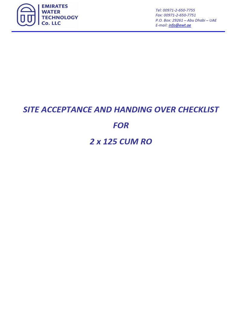 Commissioning Checklist | PDF | Pump | Valve