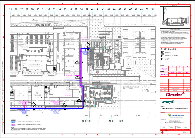 1A-00-001!00!35 Electrical & Electronical Security Main Cable Route Layout-1&2-Sheet 1 | PDF ...