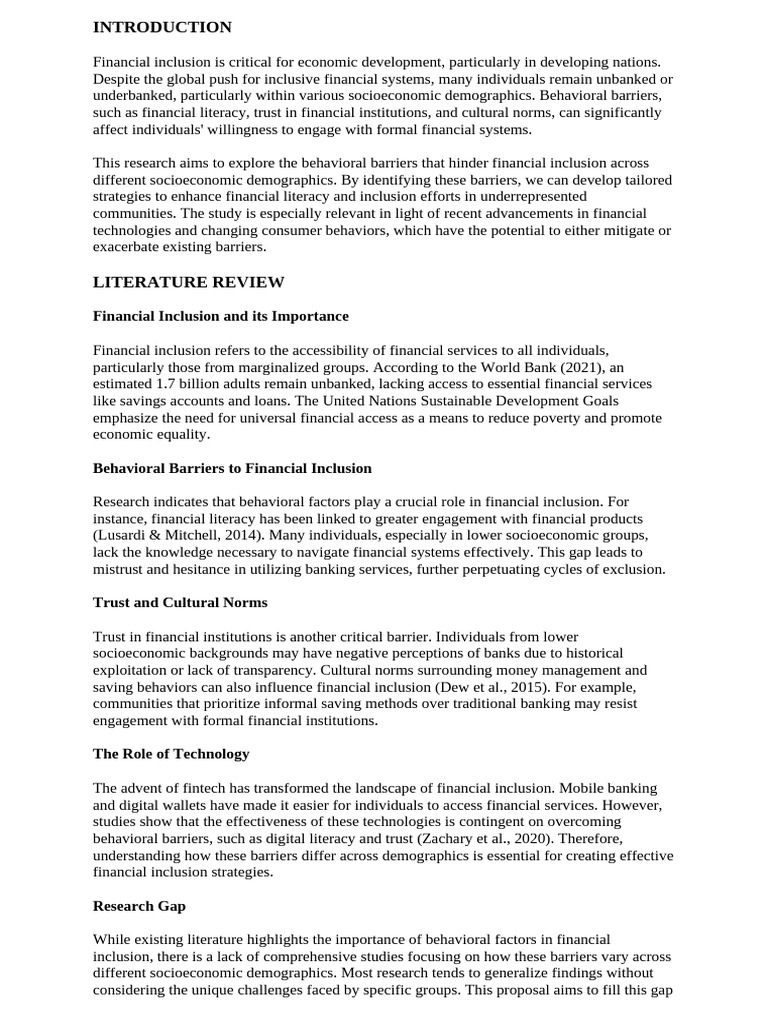 Research 1 | PDF | Social Exclusion | Financial Inclusion