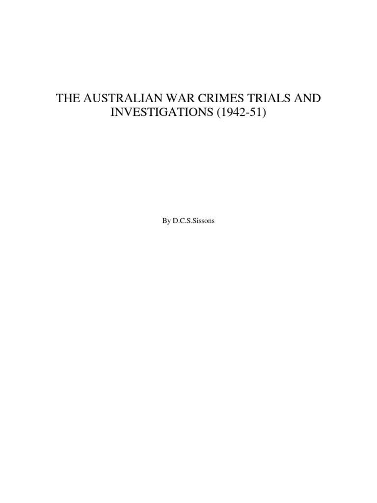 Australian War Crimes Trials and Investigations 1942-51 | PDF ...