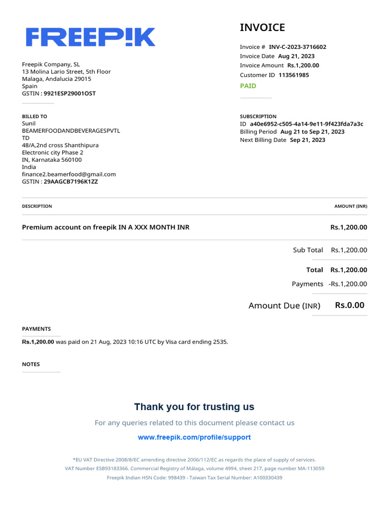 Freepikcompany-Eu Invoice 199Pk5UTGp0yO4MfH | PDF | Invoice | Taxes