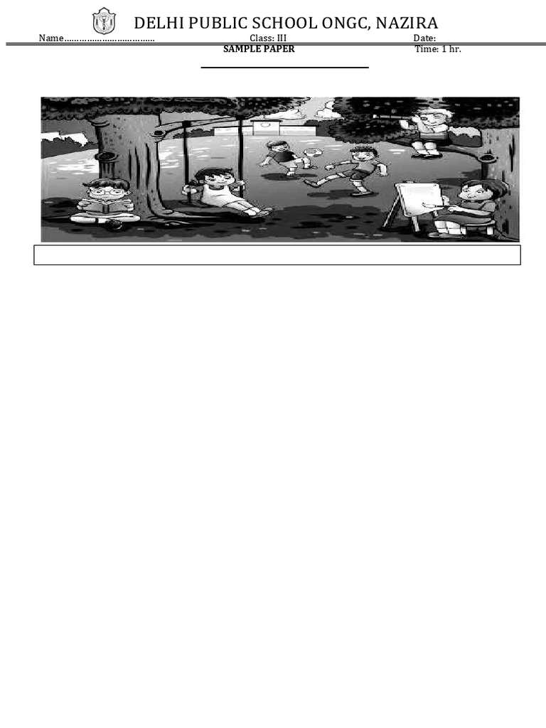 Sample ADMISSION TEST PAPER CLASS III | PDF