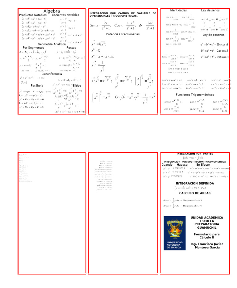 Formulario Calculo Ii | PDF
