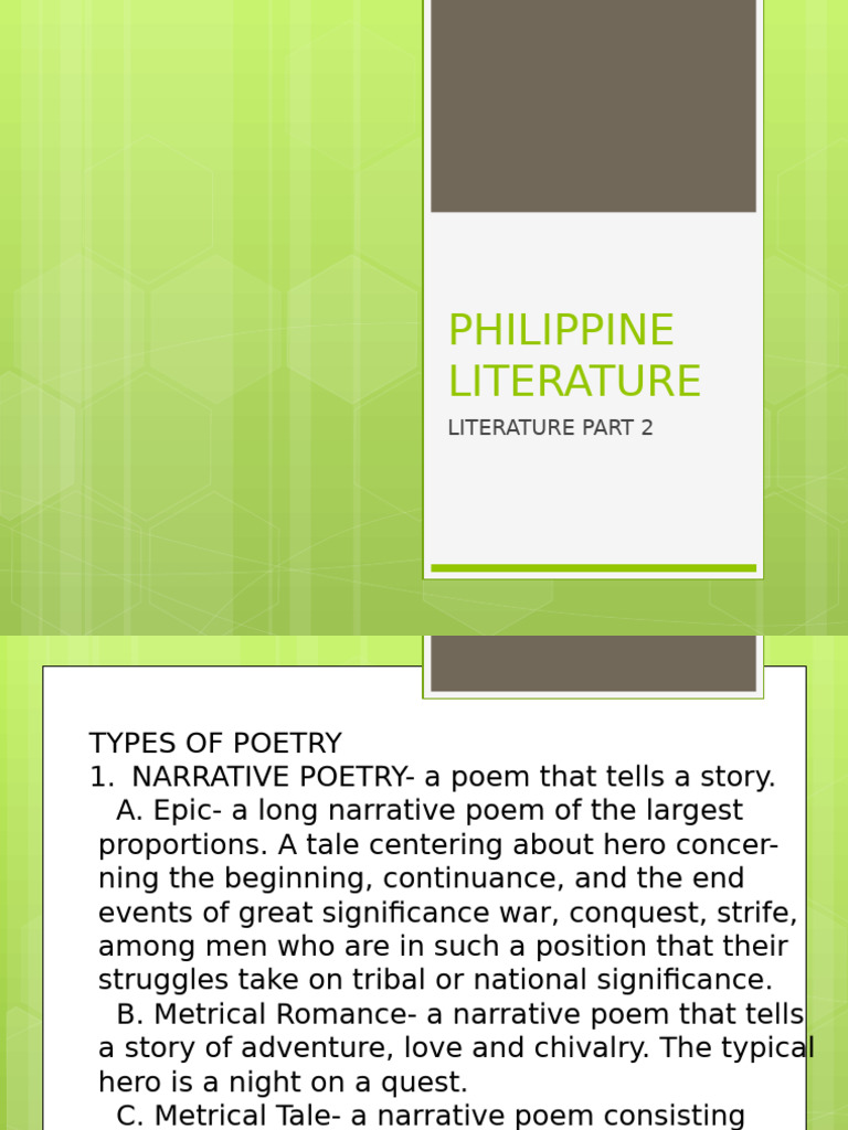 Philippine Literature Part 2 | PDF | Poetry | Lyric Poetry