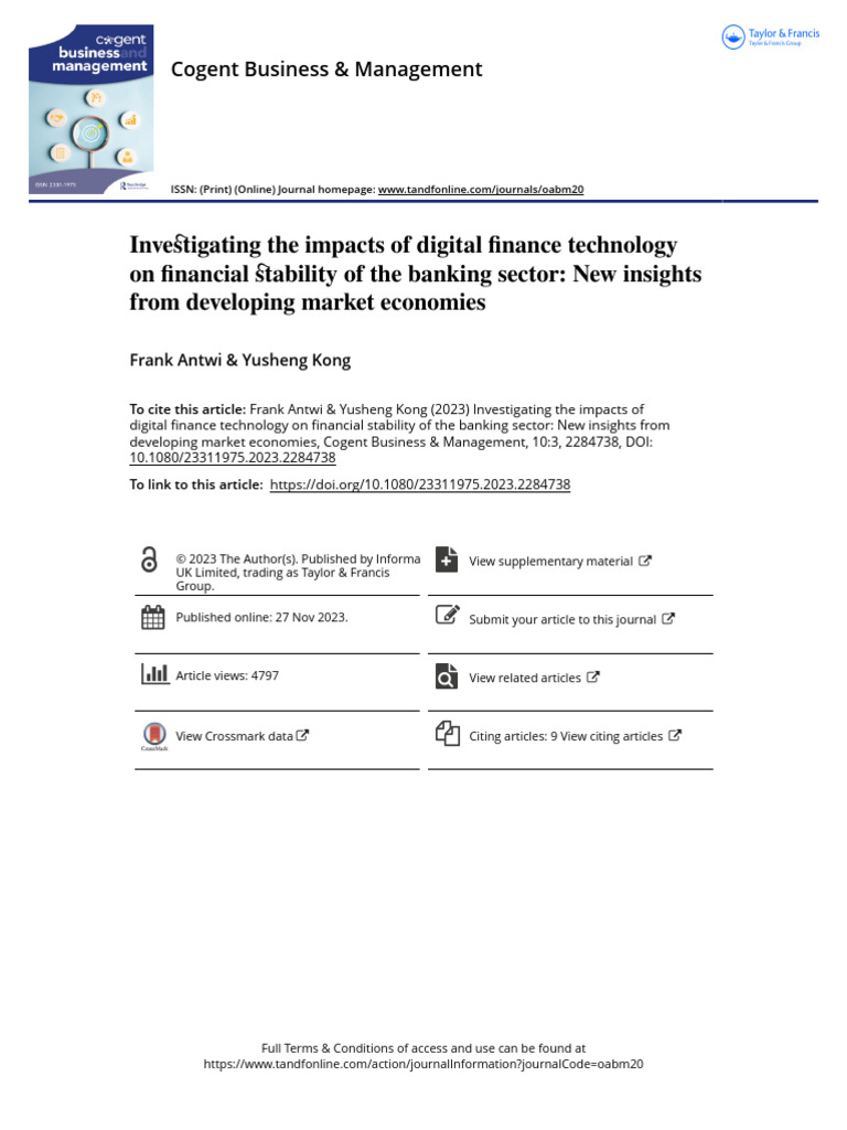 Investigating The Impacts of Digital Finance Technology On Financial ...