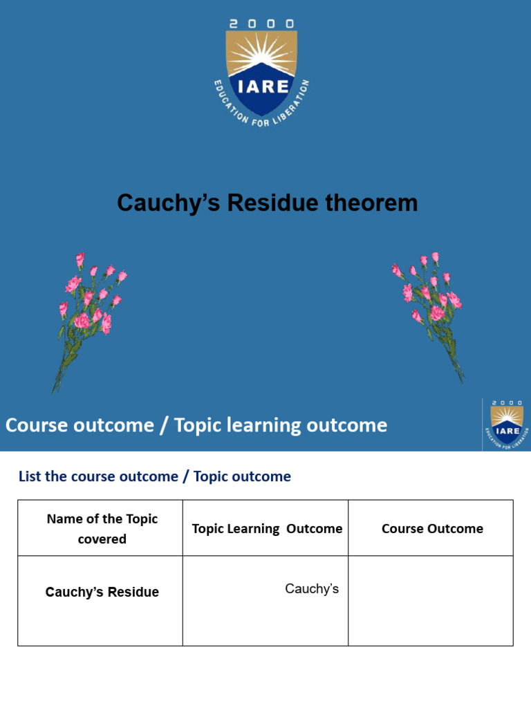 Cauchy’s Residue Theorem Explained | PDF | Integral | Complex Analysis