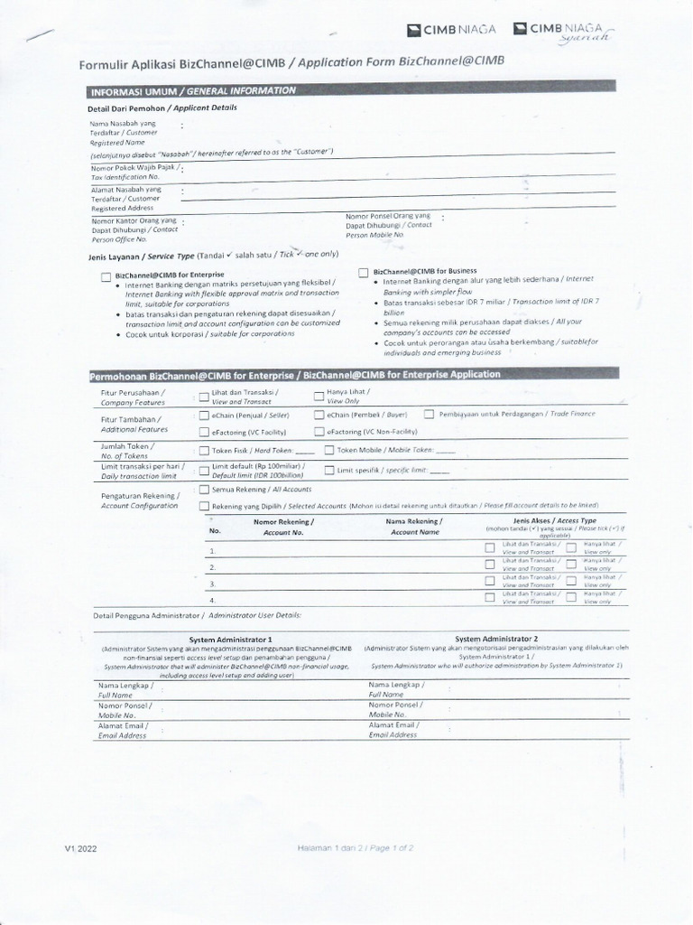 Form Bizchannel | PDF