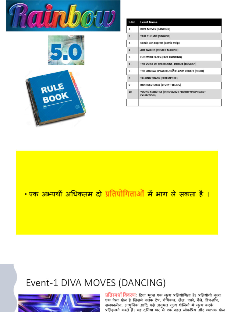 Rule Book-Rainbow5.0 @hindi | PDF