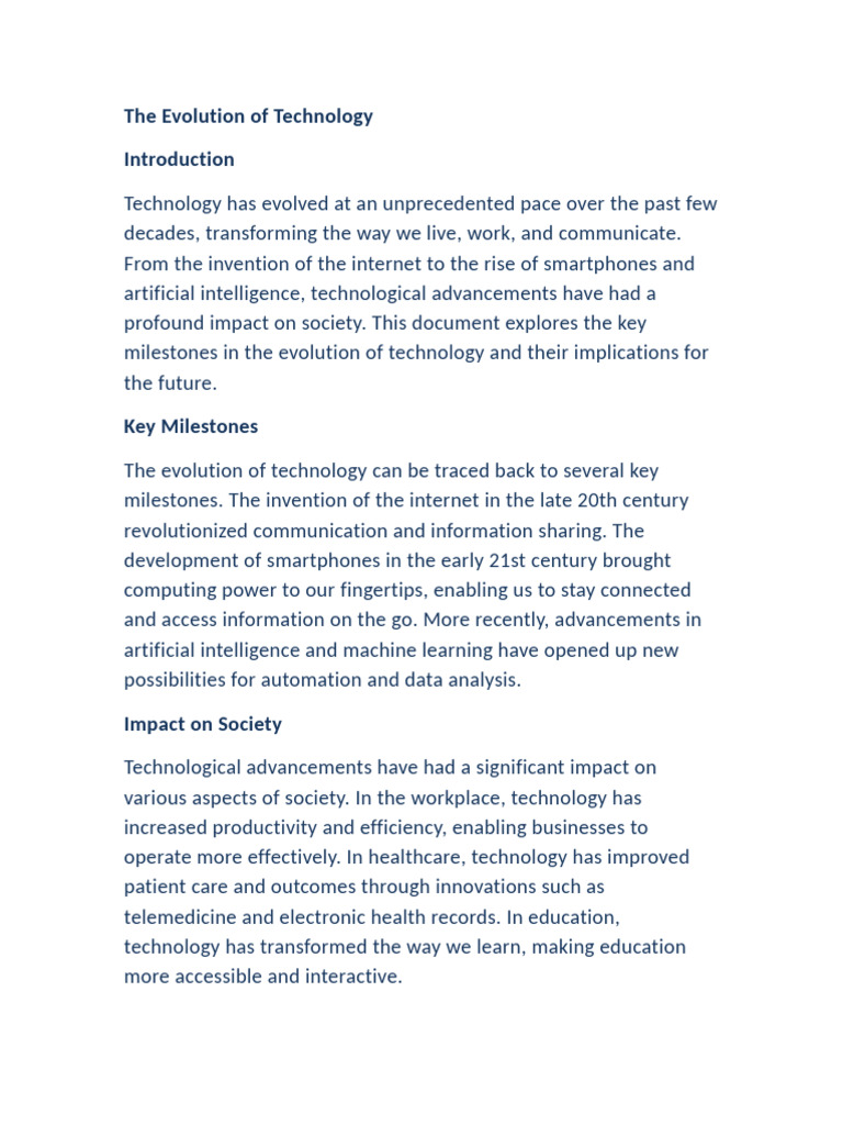The Evolution of Technology | PDF