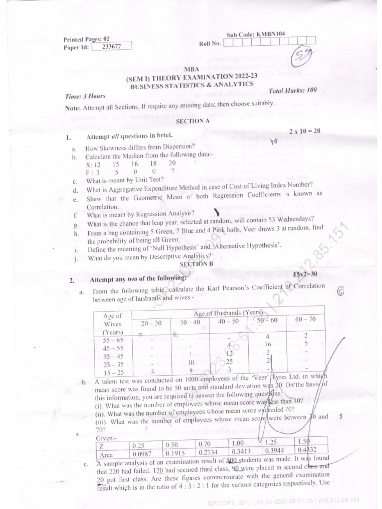 Business Statistics 1 | PDF
