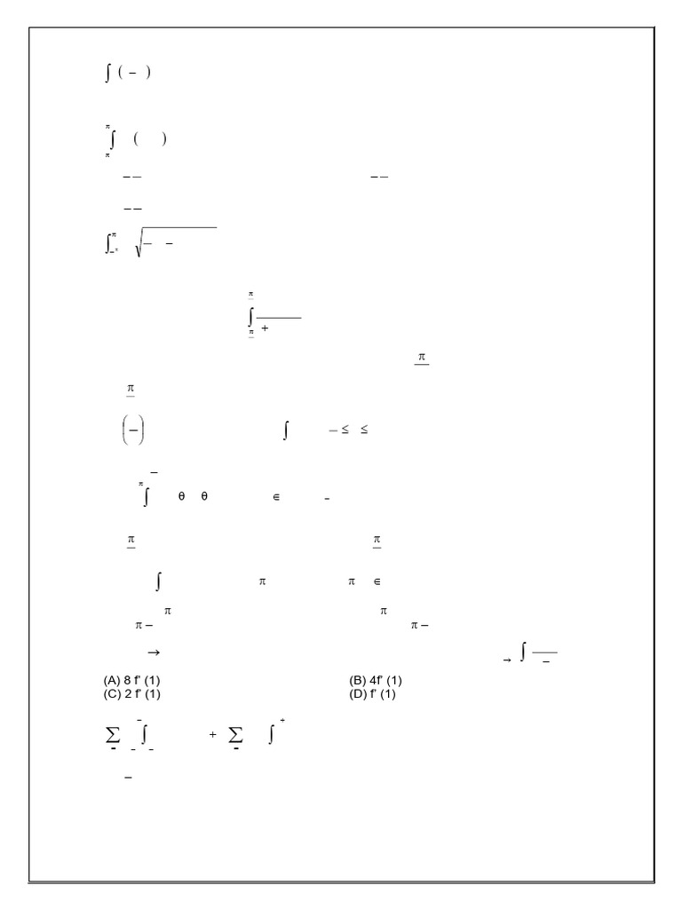 Integral Calculus Practice Questions | PDF | Function (Mathematics ...