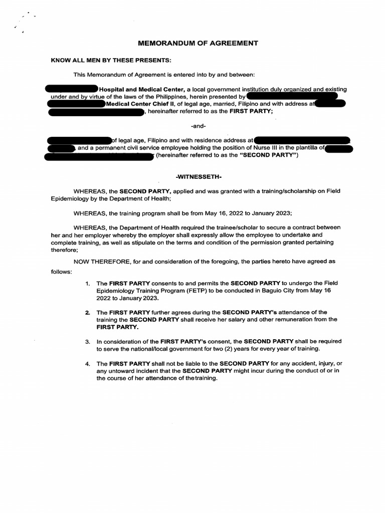 Sample MOA Hospital | PDF