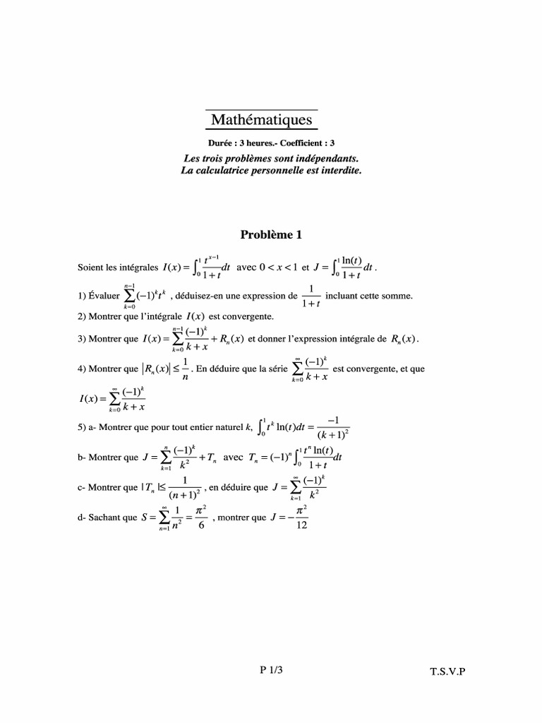 Problèmes de mathématiques avancées | PDF | Mathématiques | Analyse ...