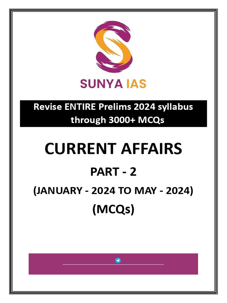 Current Affairs - Revise Through MCQs - Qs (Part 2) - Primarydownload | PDF | Fertilizer
