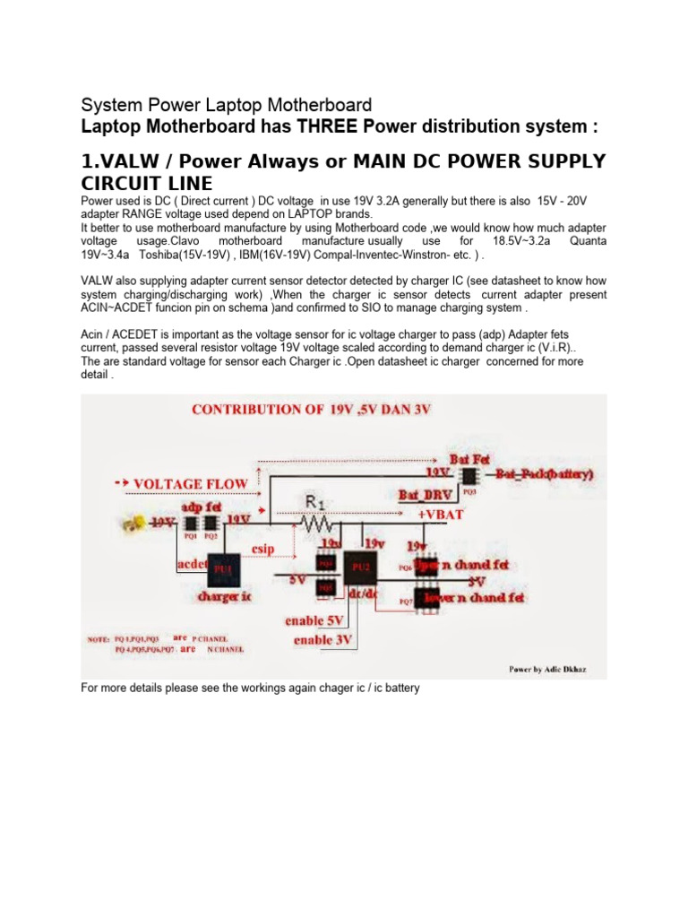 System Power Laptop Motherboard PDF Free | PDF | Field Effect ...