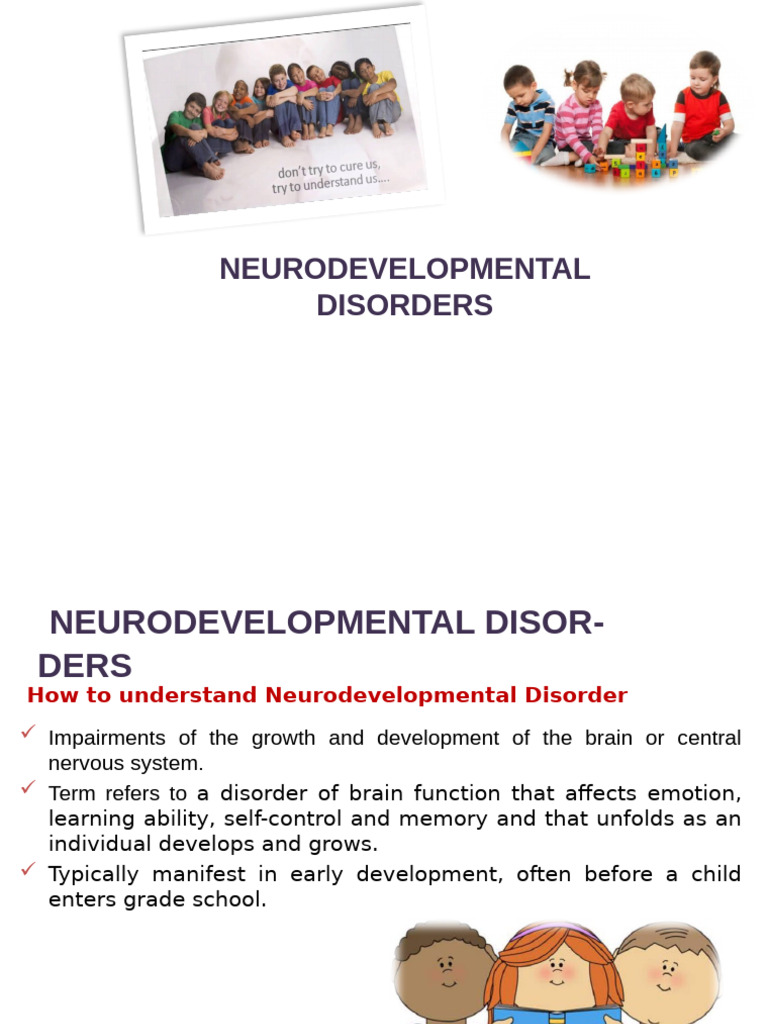 Neurodevelopmental disorders | PDF | Autism | Intellectual Disability