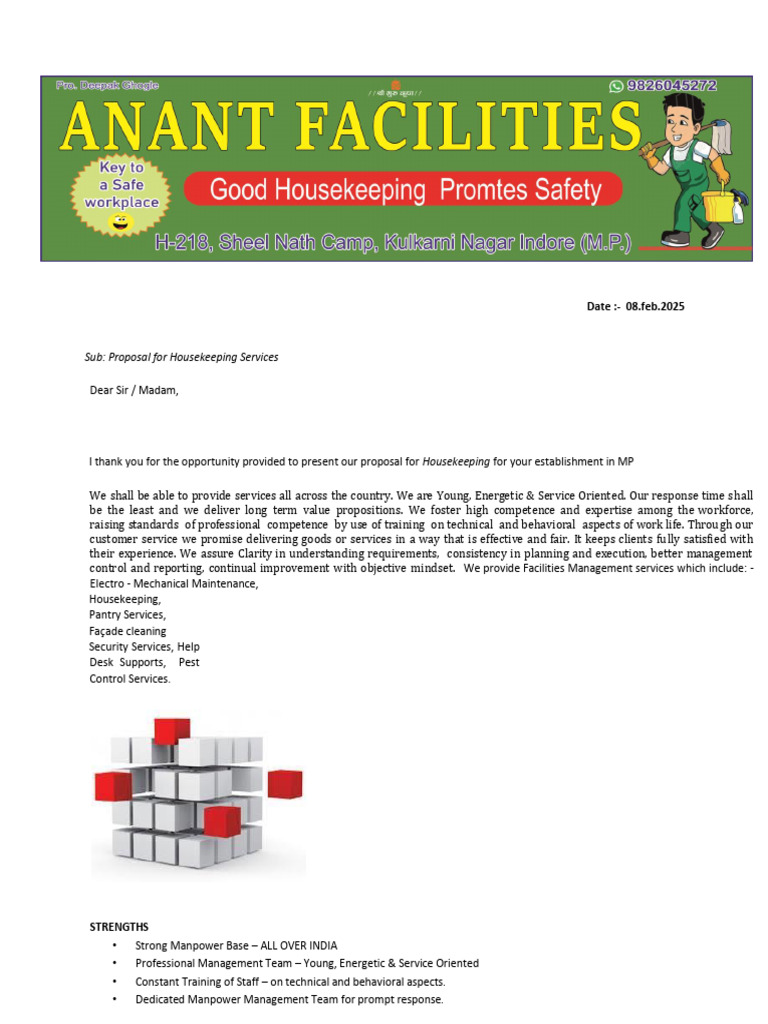 Housekeeping Services Proposal for MP | PDF | Cleaning