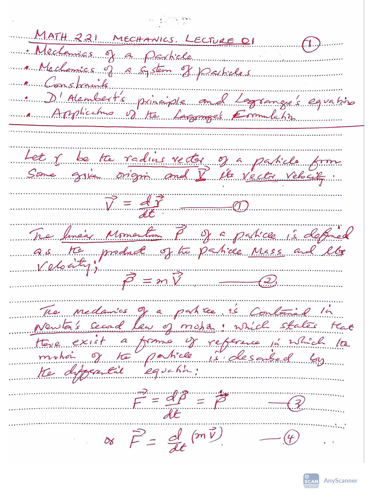 Math 221 Lect 1, 2025 | PDF