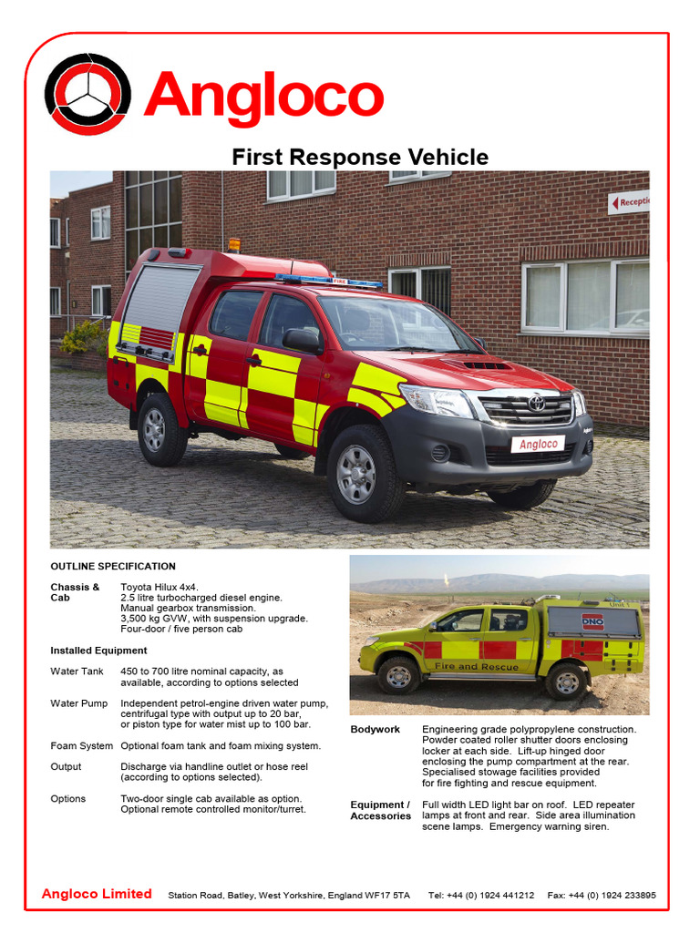 Toyota Hilux 4x4 Fire Response Vehicle | PDF