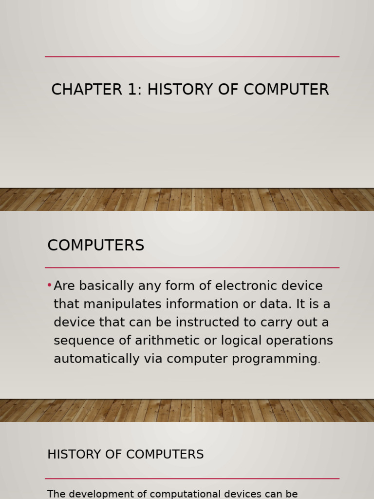 Chapter 1 PPT in History of Computers | PDF | Computer Architecture ...