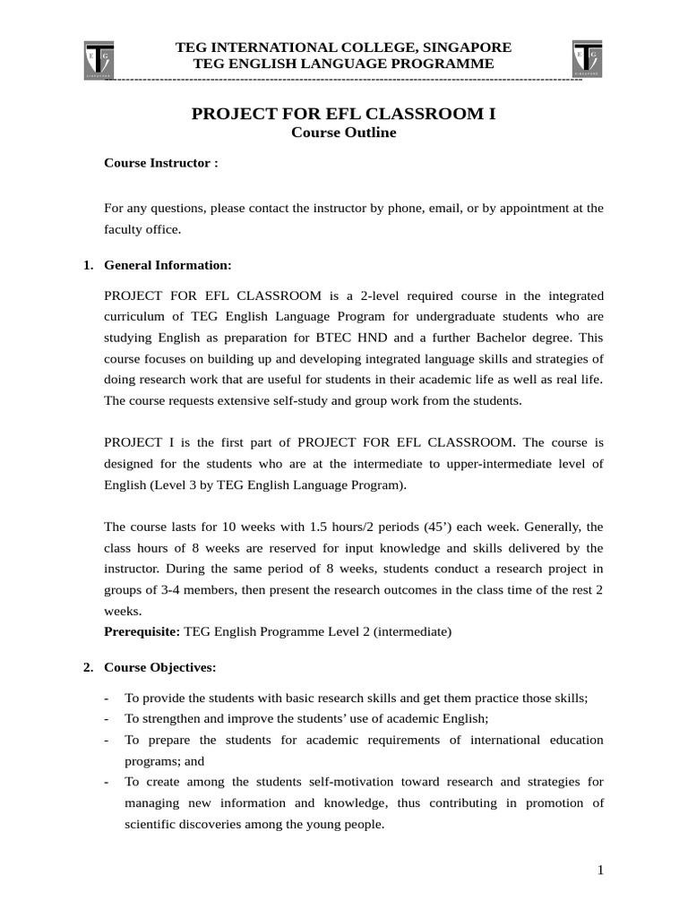 Project Syllabus | PDF | Procedural Knowledge | Cognition