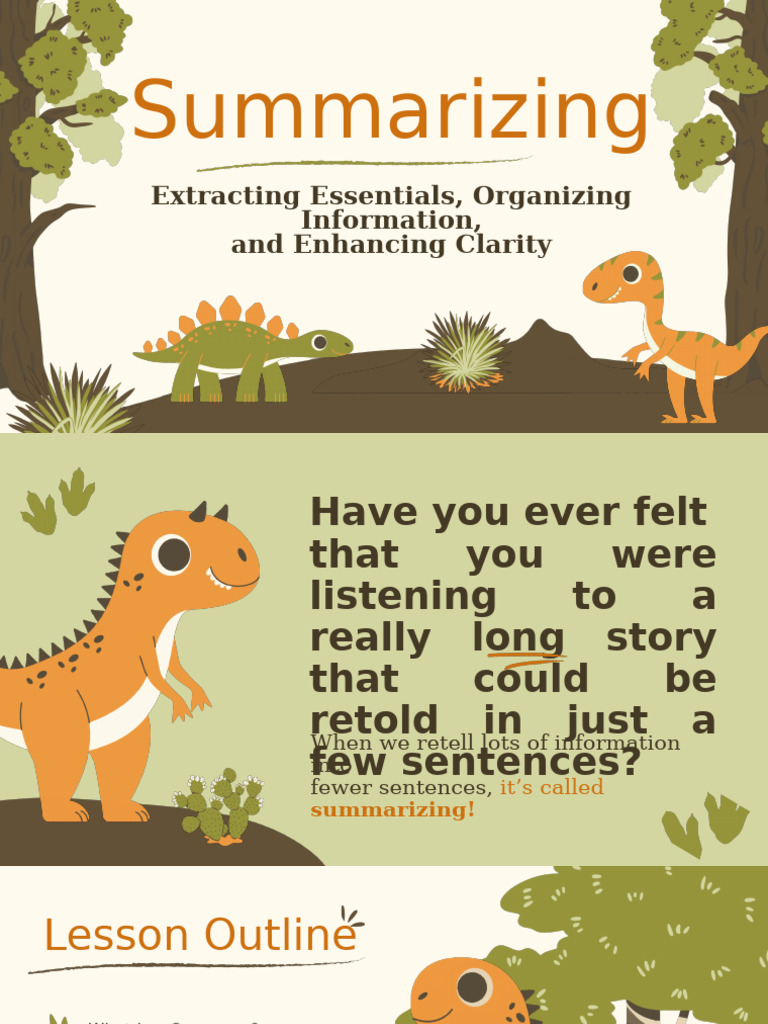 Summarizing and Paraphrasing | PDF | Dinosaurs | Tyrannosaurus