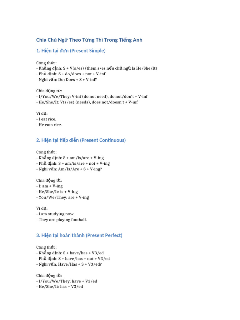 Chia Chu Ngu Theo Tung Thi Va Vi Du | PDF