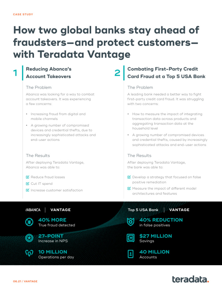 Global Banks Combat Fraud with Teradata | PDF | Property Crimes