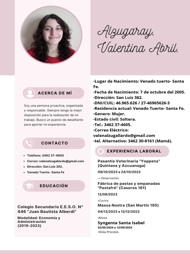 Curriculum Vitae de Mujer Profesional Con Foto Femenino Rosa_20240907_165106_0000 | PDF