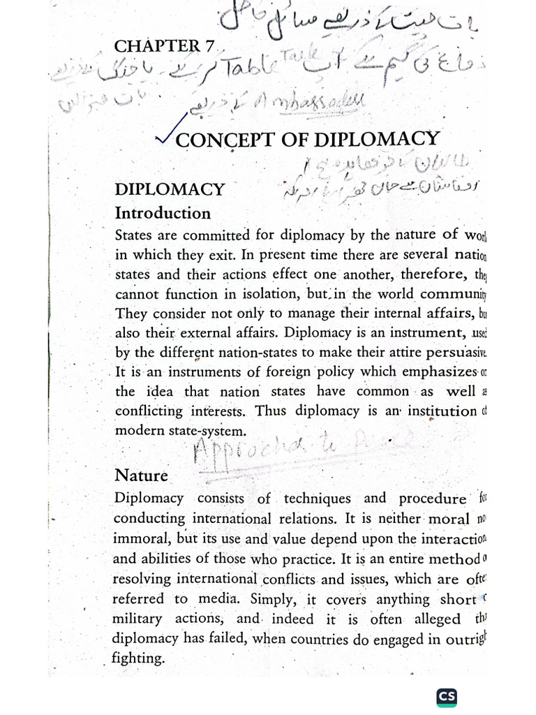 Concept of Diplomacy | PDF