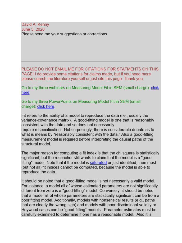 Improving Model Fit in AMOS SEM | PDF | Akaike Information Criterion ...