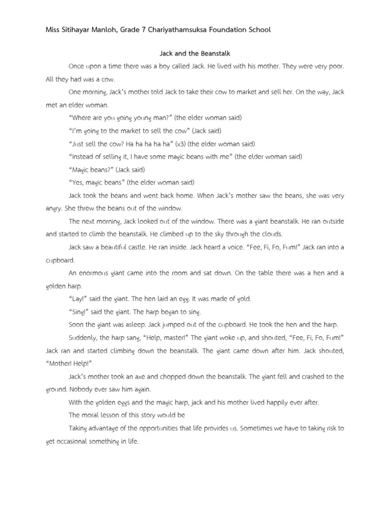 Jack 20and 20the 20beanstalk | PDF