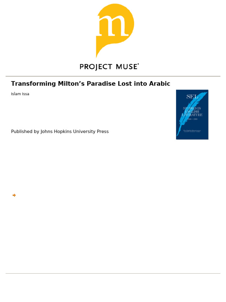 Arabic Translation of Paradise Lost | PDF | Quran | Islam