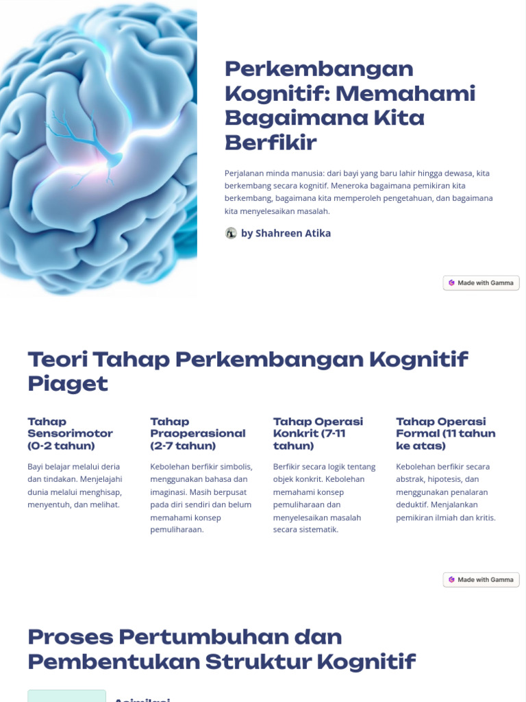 Perkembangan Kognitif Menurut Piaget | PDF