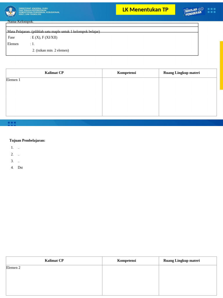 1. LK Ruang Kolaborasi_Menentukan TP_kelompok | PDF
