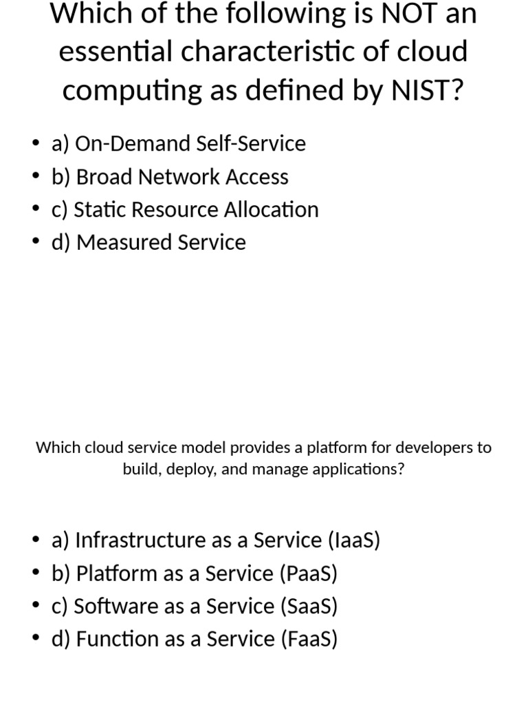 Cloud Computing MCQs | PDF
