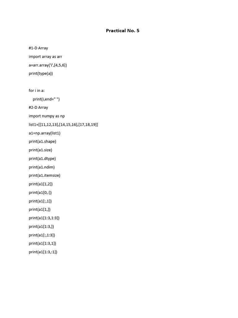 Practical No.5 | PDF