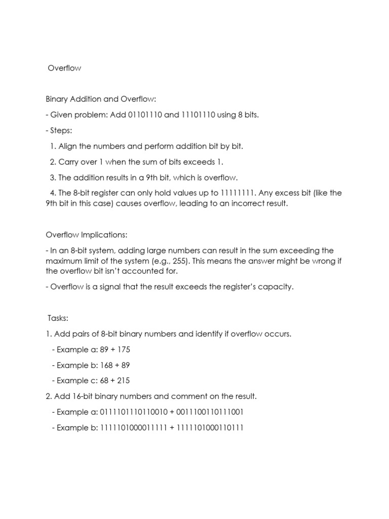 Binary Addition & Logical Shifts | PDF | Bit | Computer Engineering