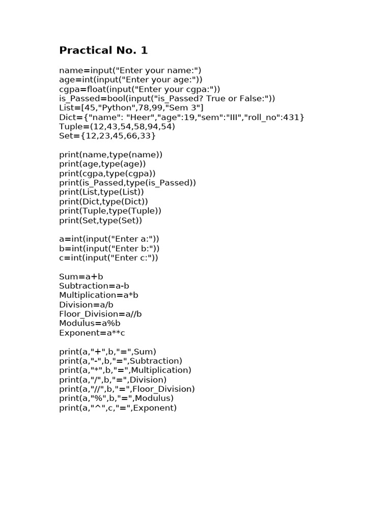 Heer Practical No 01 | PDF